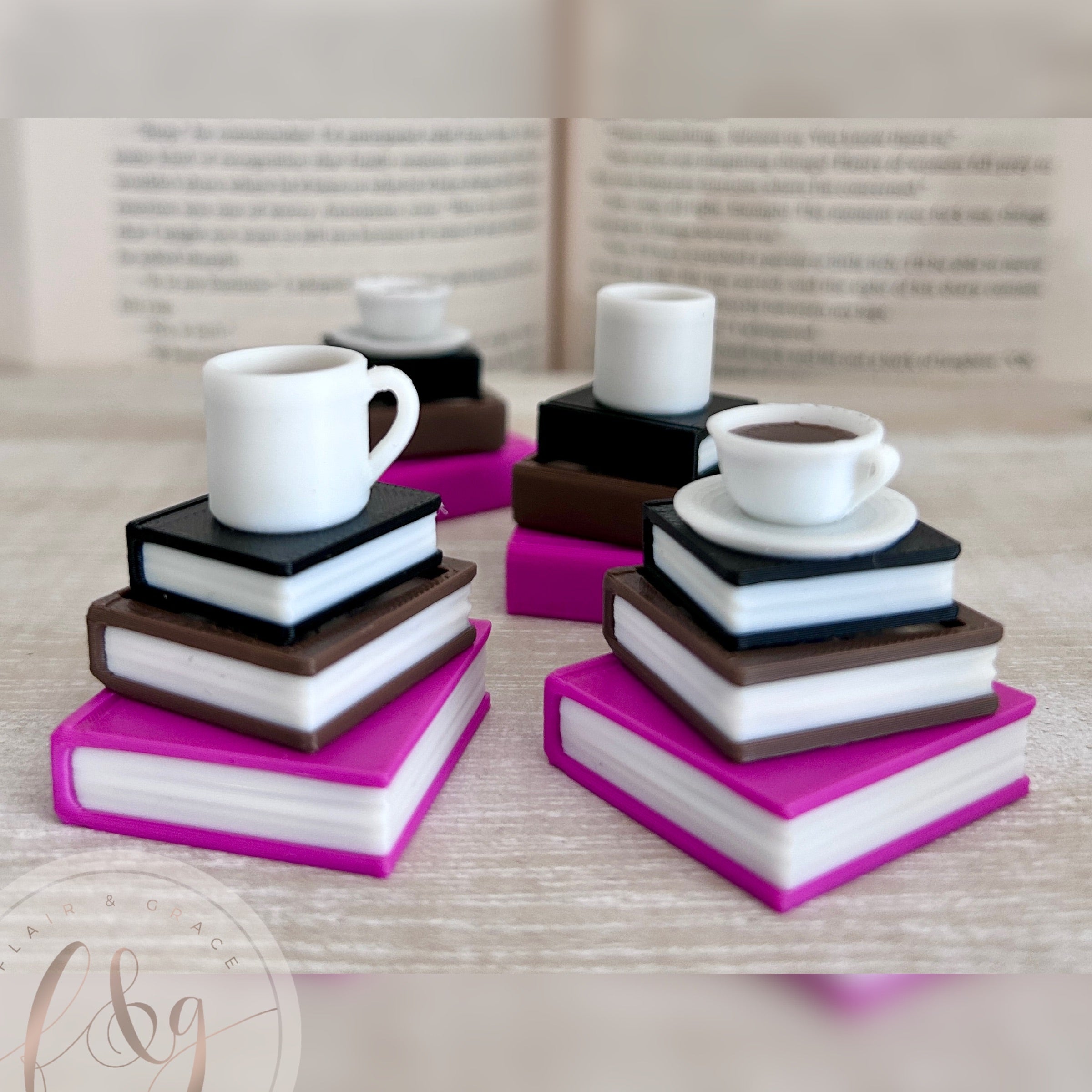 Coffee / Tea Book stack Fidget Clicker – Flair & Grace